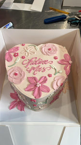 Hand-Piped Floral Cake - From $215