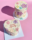 Hand-Piped Floral Cake - From $215