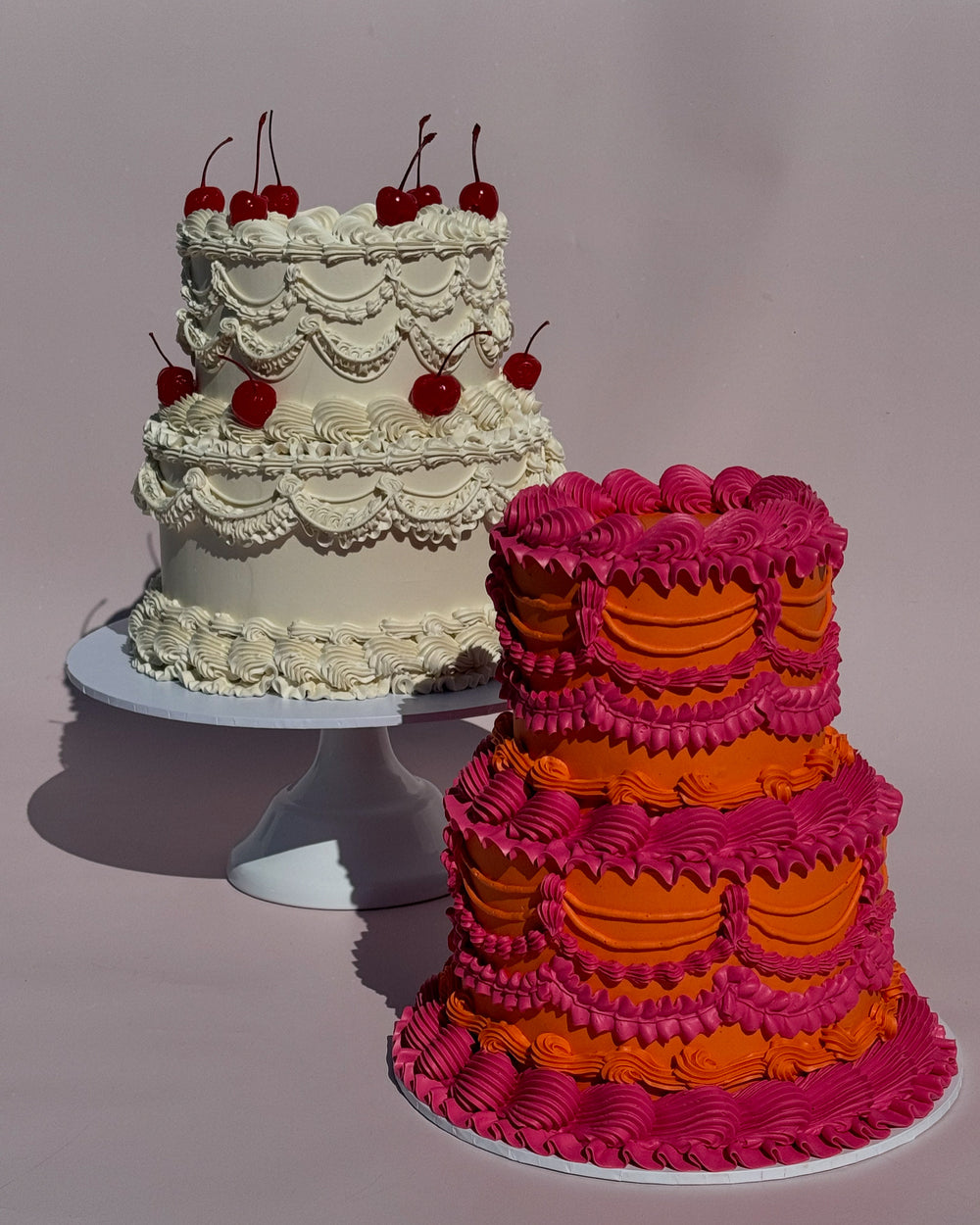 OTT Frilly Retro Text Cake - ROUND/LOVEHEART - From $185
