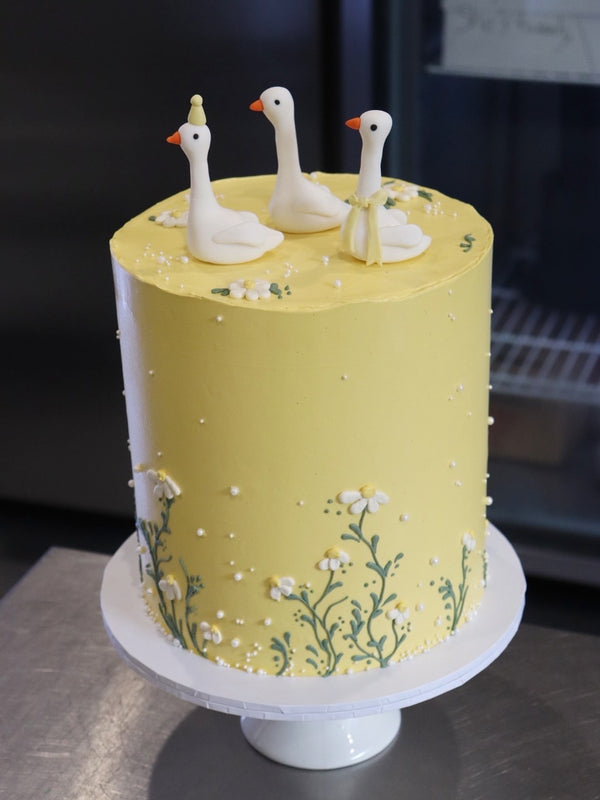 TALL Hand-Piped Floral Cake - From $275