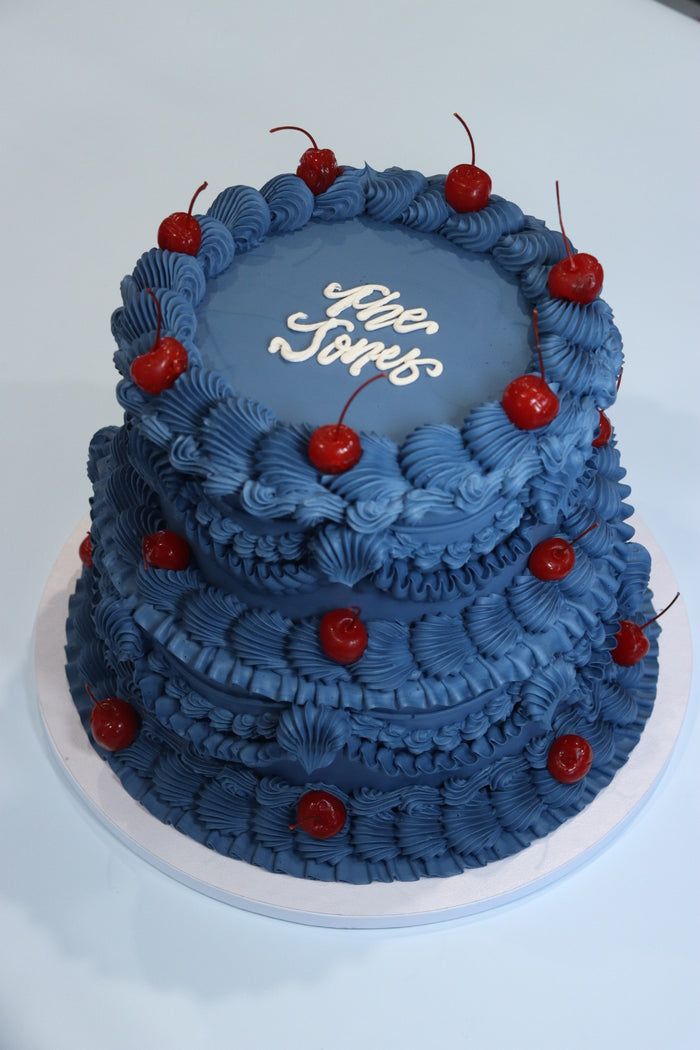 OTT Frilly Retro Text Cake - ROUND/LOVEHEART - From $185