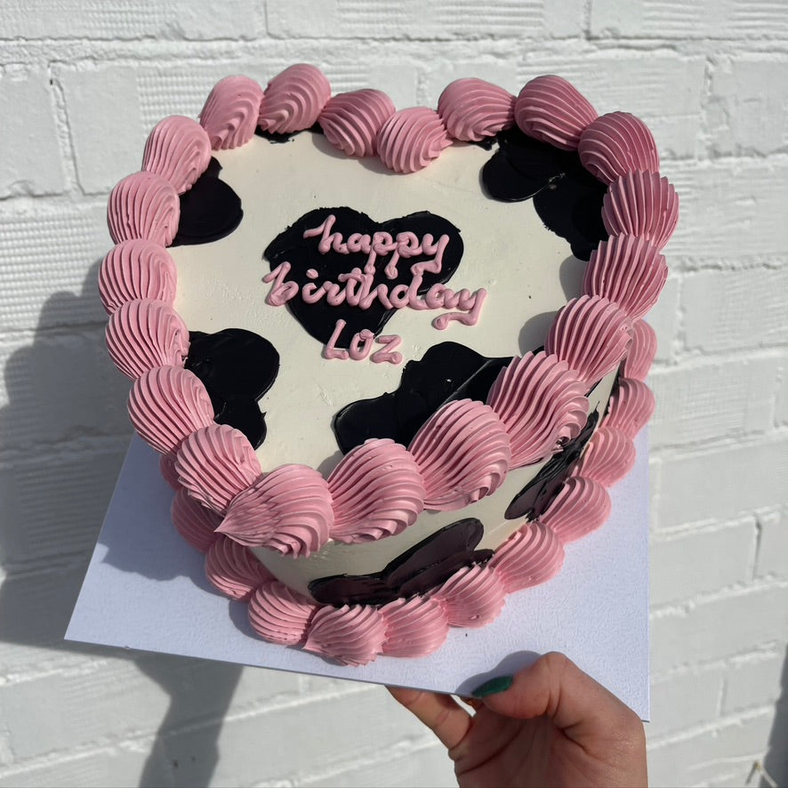 Simple Retro Text Cake – PerthCakeCollective