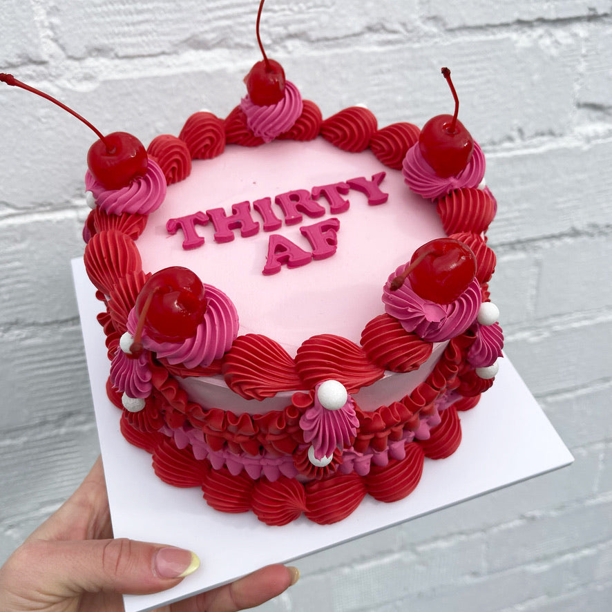 Retro Text Cake – PerthCakeCollective